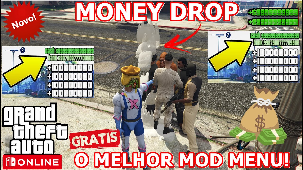 NOVO!!🔥MONEY DROP GRATIS NO GTA V ONLINE*🔥O MELHOR MOD MENU PARA ...