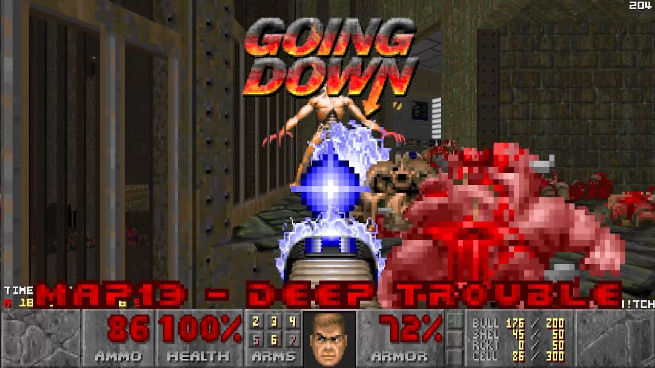 DOOM 2: Going Down - Map13 - Deep Trouble - YouTube