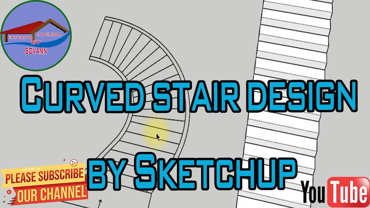Curved stair design by Sketchup - YouTube