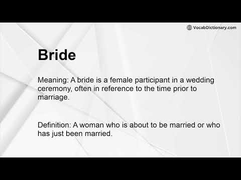 Bride Meaning - YouTube