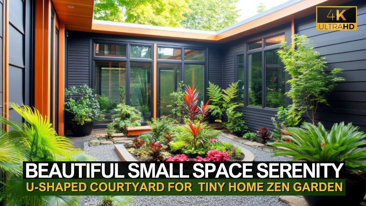 Small Space Serenity: U-Shaped Courtyard for a Tiny Home Zen Garden ...