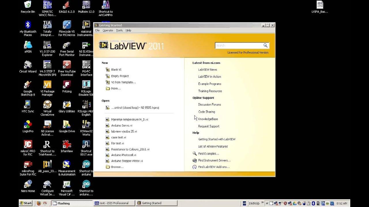 proteus labVIEW interface for arduino - YouTube