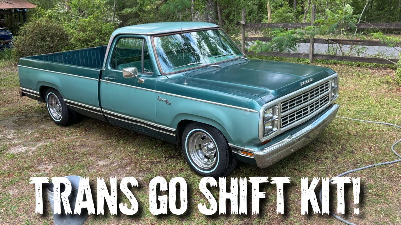 Dodge d100 gets a Trans Go shift kit #dodge #d100 #loweredtrucks - YouTube