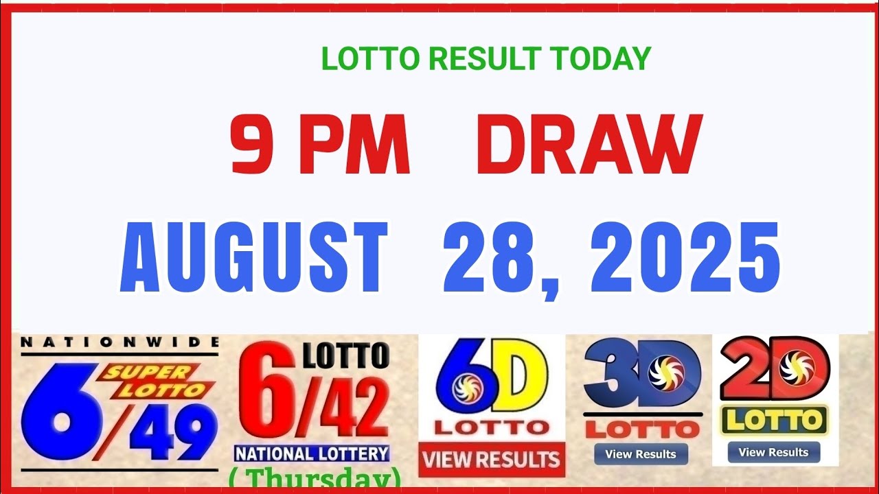 9PM Lotto Result Today August 28, 2025 PCSO - YouTube