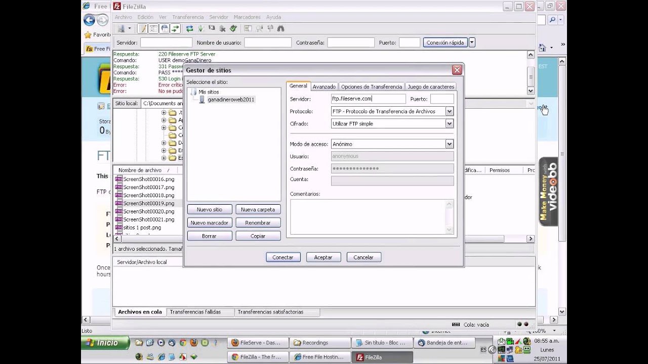 Como subir un archivo a FileServe.com por FTP - YouTube