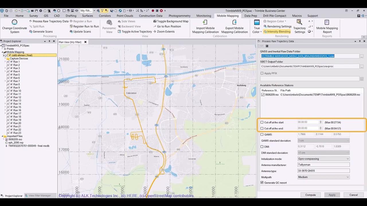 Trimble Mobile Mapping : Processing a trajectory in Trimble Business Center 5.80 with the POSpac ...