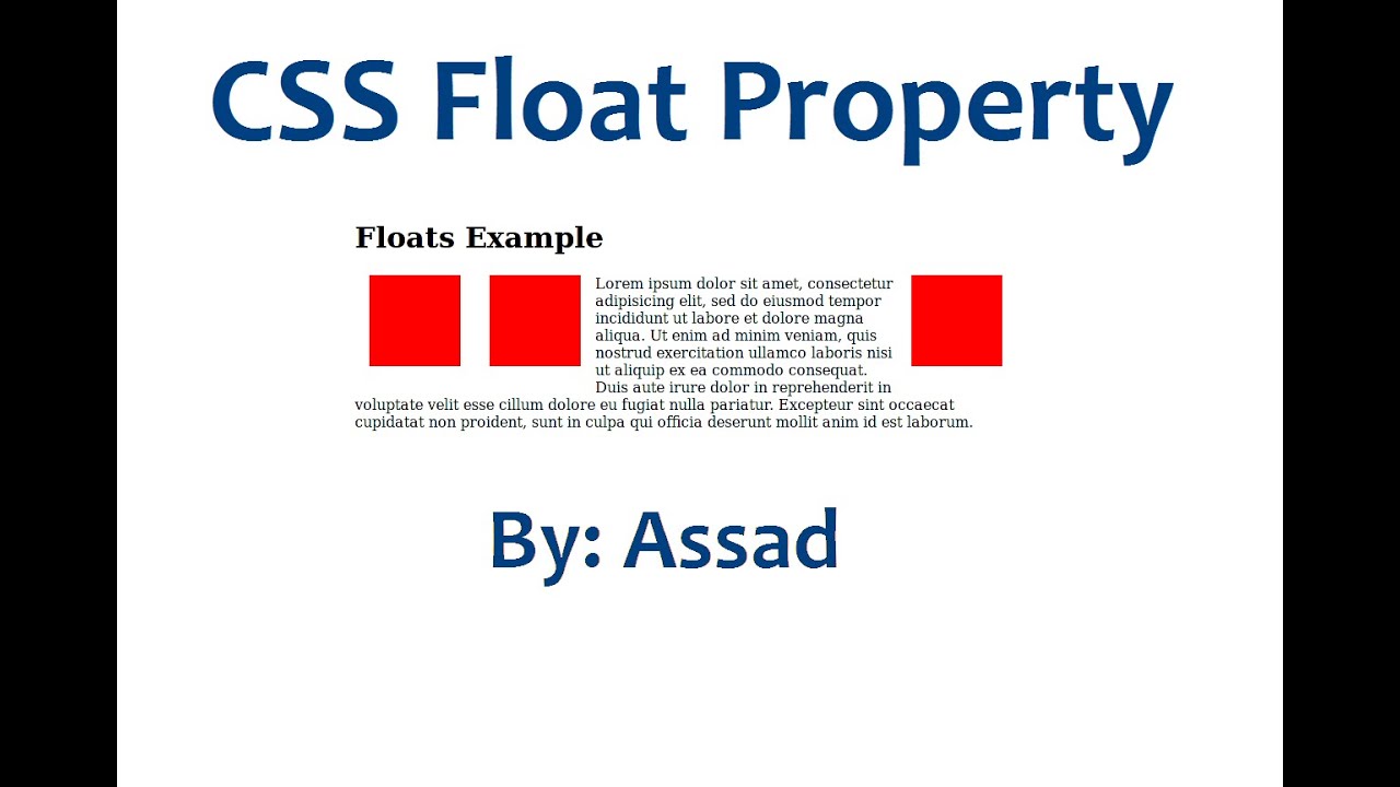 Introduction To Css Float Property English Youtube