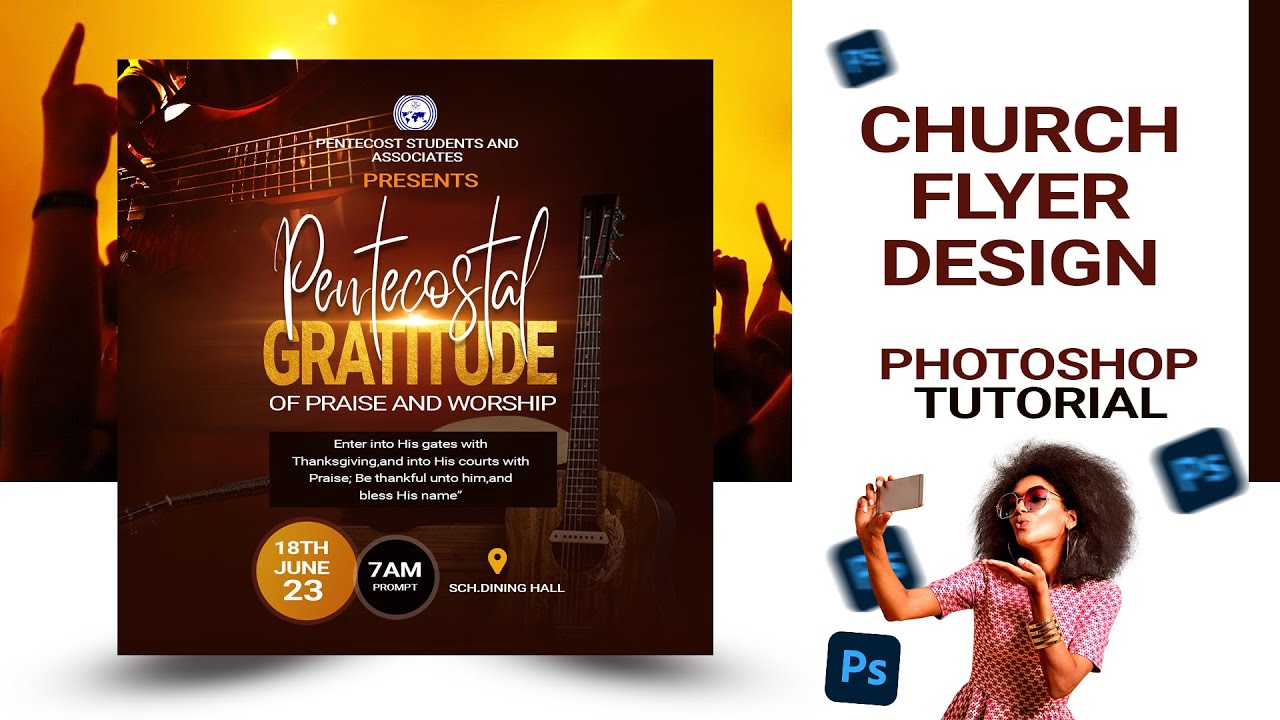 HOW TO CREATE A SIMPLE CHURCH FLYER/PHOTOSHOP TUTORIAL/ JN GRAFIX - YouTube