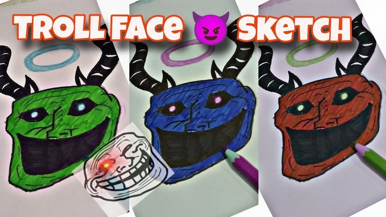 Troll face 😈 💀 | Drawing... | Step by step - YouTube