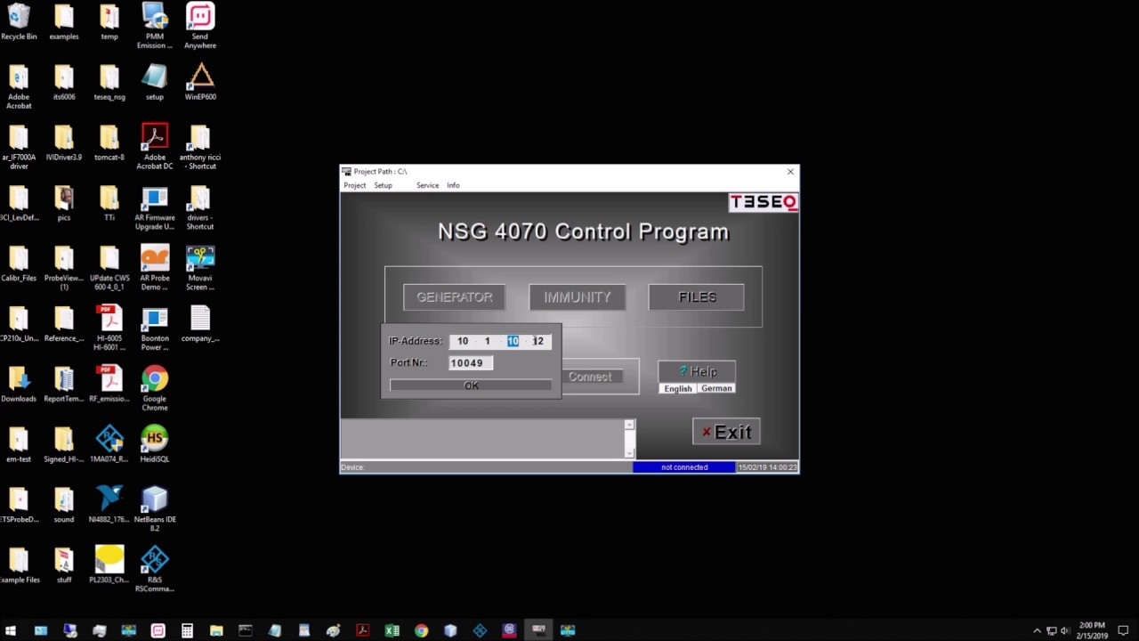 Teseq NSG 4070 - How to Setup Remote Control to PC - YouTube