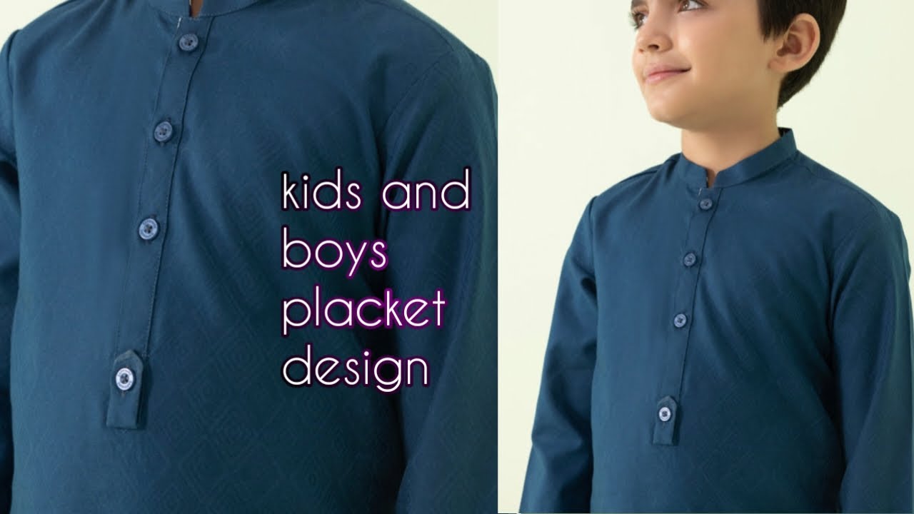 boys kurta Patti design | how to make branded placket cutting and ...