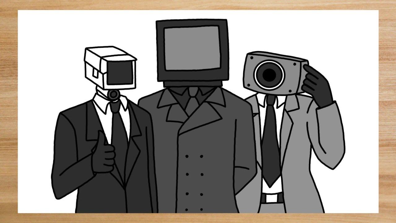 Cara menggambar Cameraman, TVman, dan Speakerman - Skibidi Toilet - YouTube