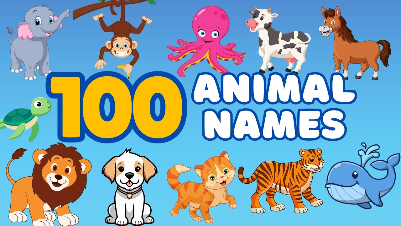 100 Most Popular Animals in the World | English Vocabulary for Kids ...