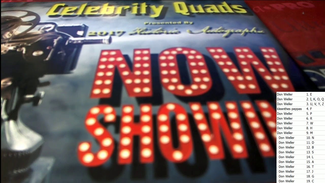 2017 Historic Autographs Celebrity Quads ID CELEBQUADS431 - YouTube