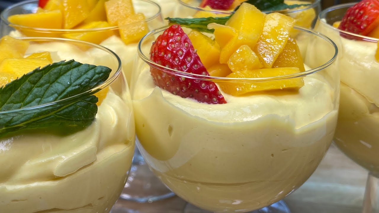 Mango Mousse | Mango and Whipped Cream Dessert - YouTube