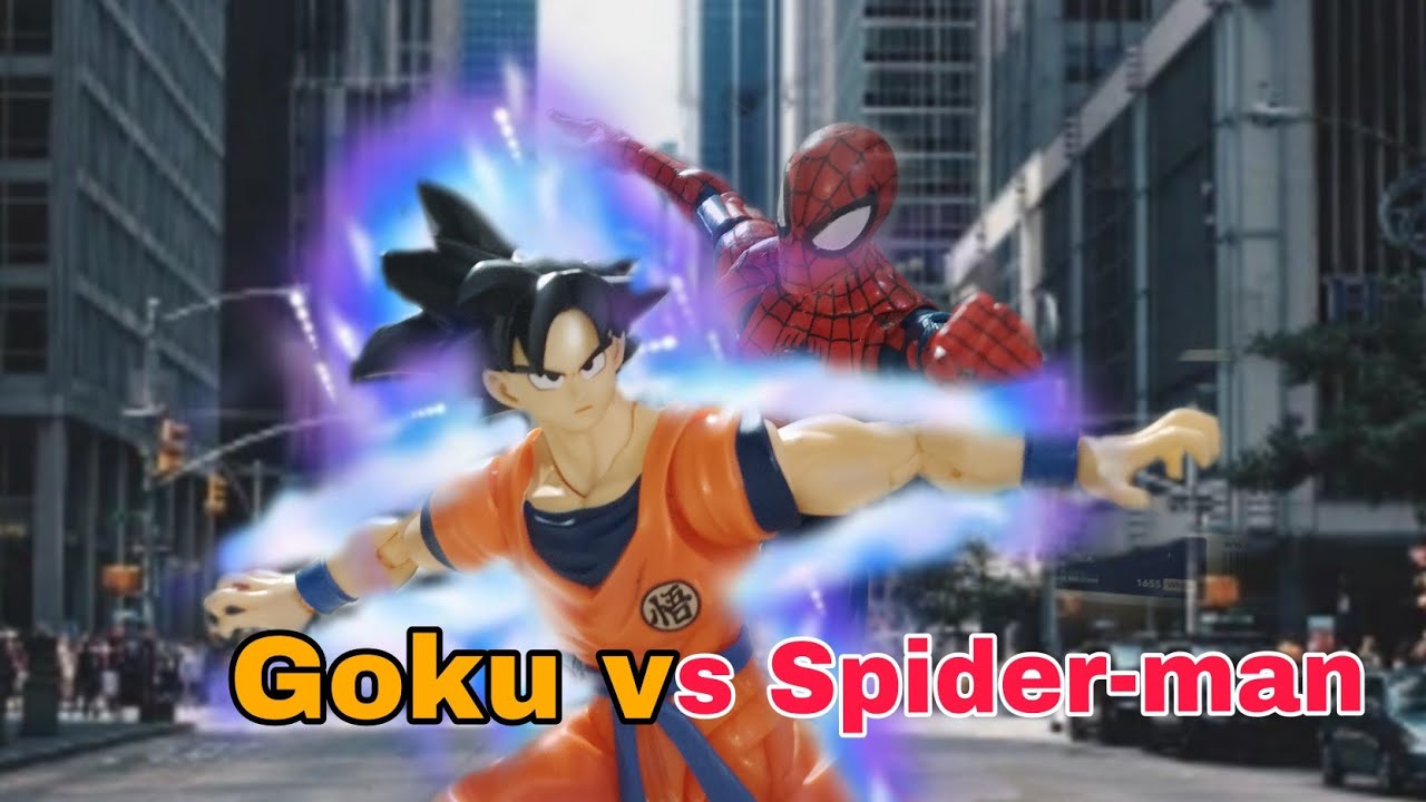 Goku vs spider-man stop motion - YouTube