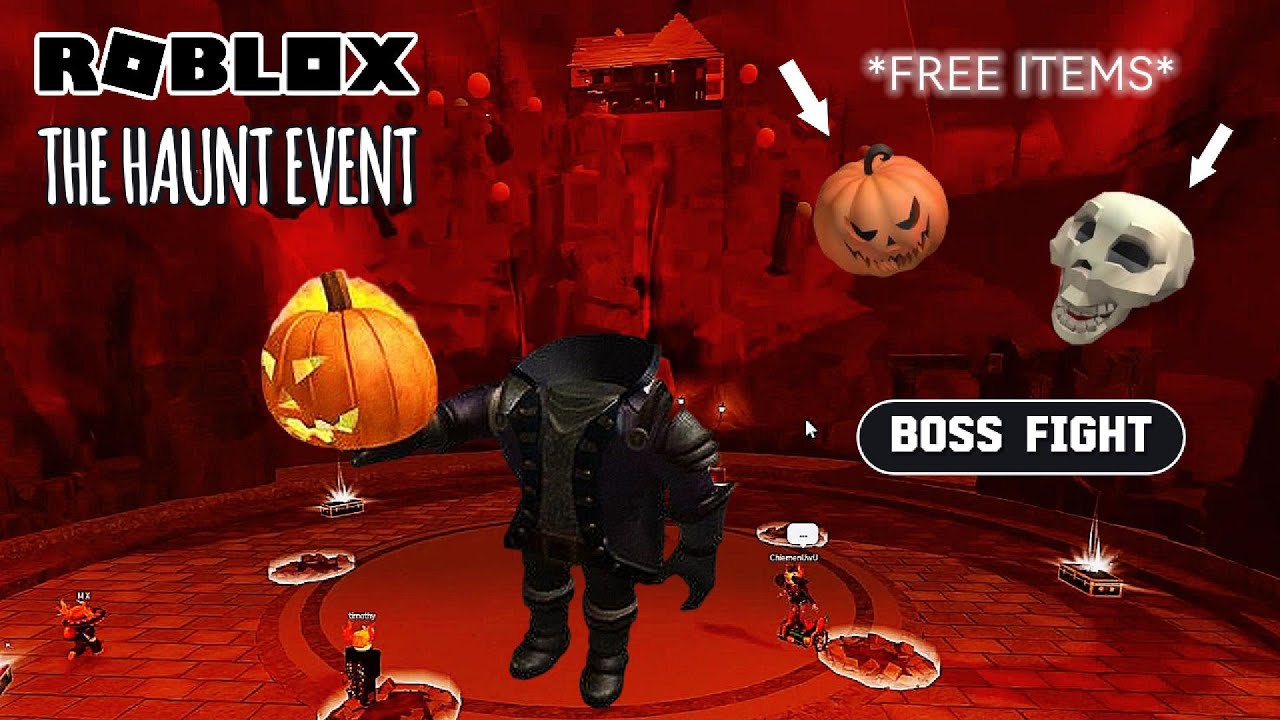 Roblox The Haunt Event Headless Horseman Boss Fight + *Free Items* Evil ...