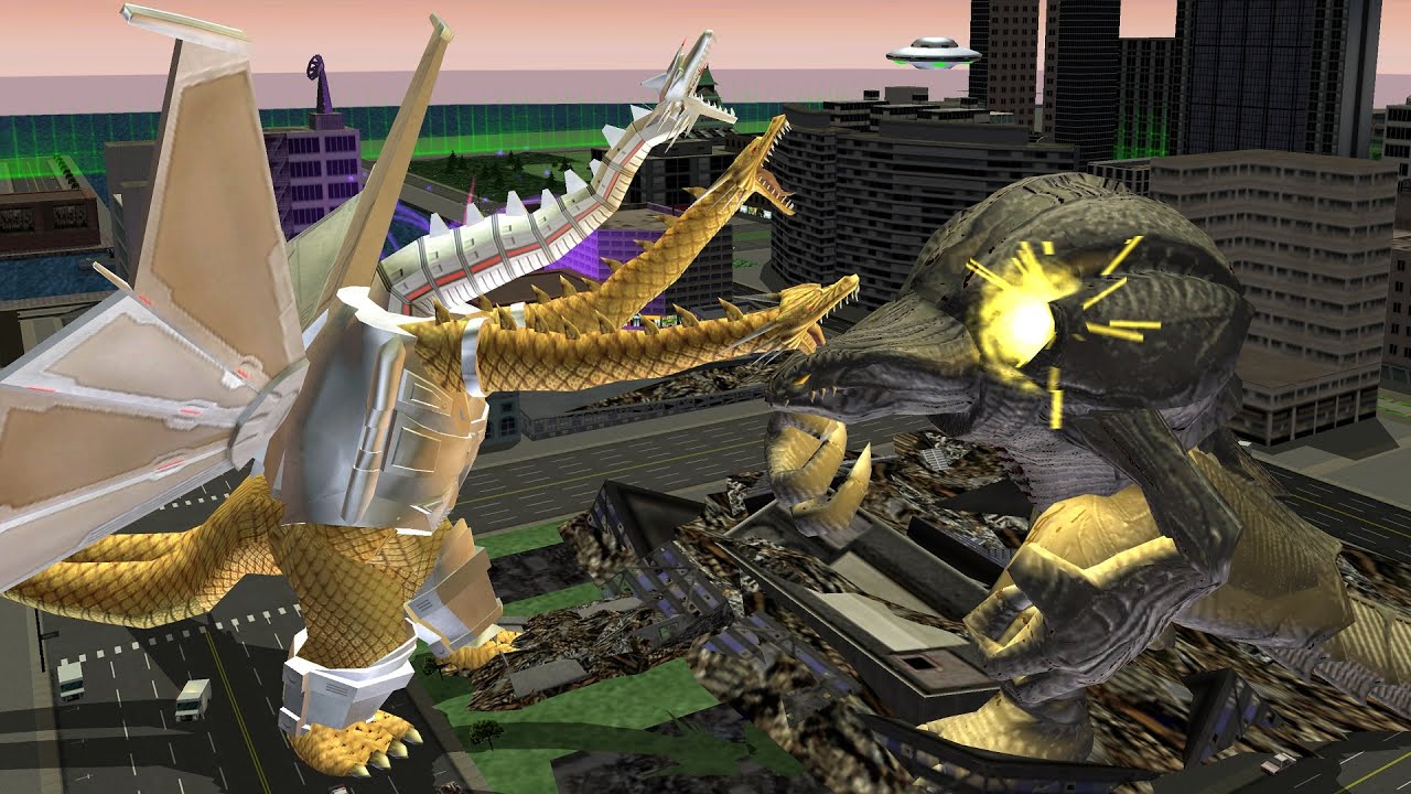 Godzilla Destroy All Monsters Melee: Mecha-Ghidorah VS Orga (Hard) [GCN ...