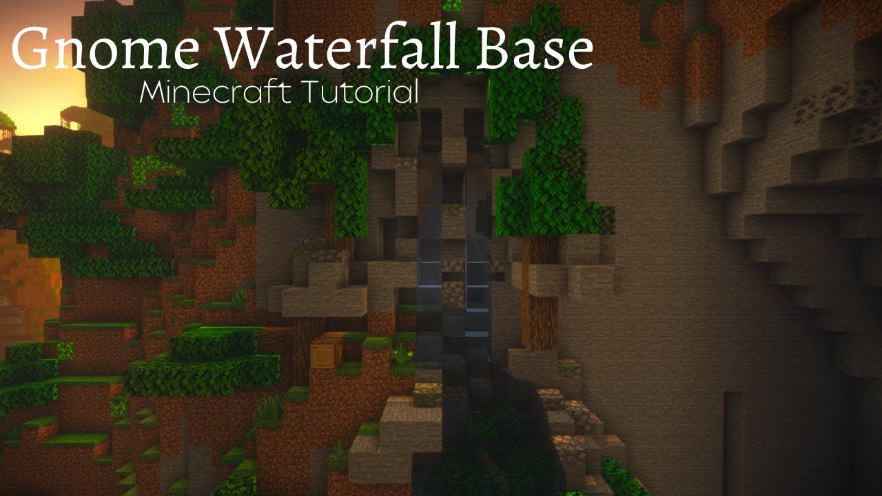 [Gnome Waterfall Base] Minecraft Follow Along Tutorial, EASY Aesthetic ...
