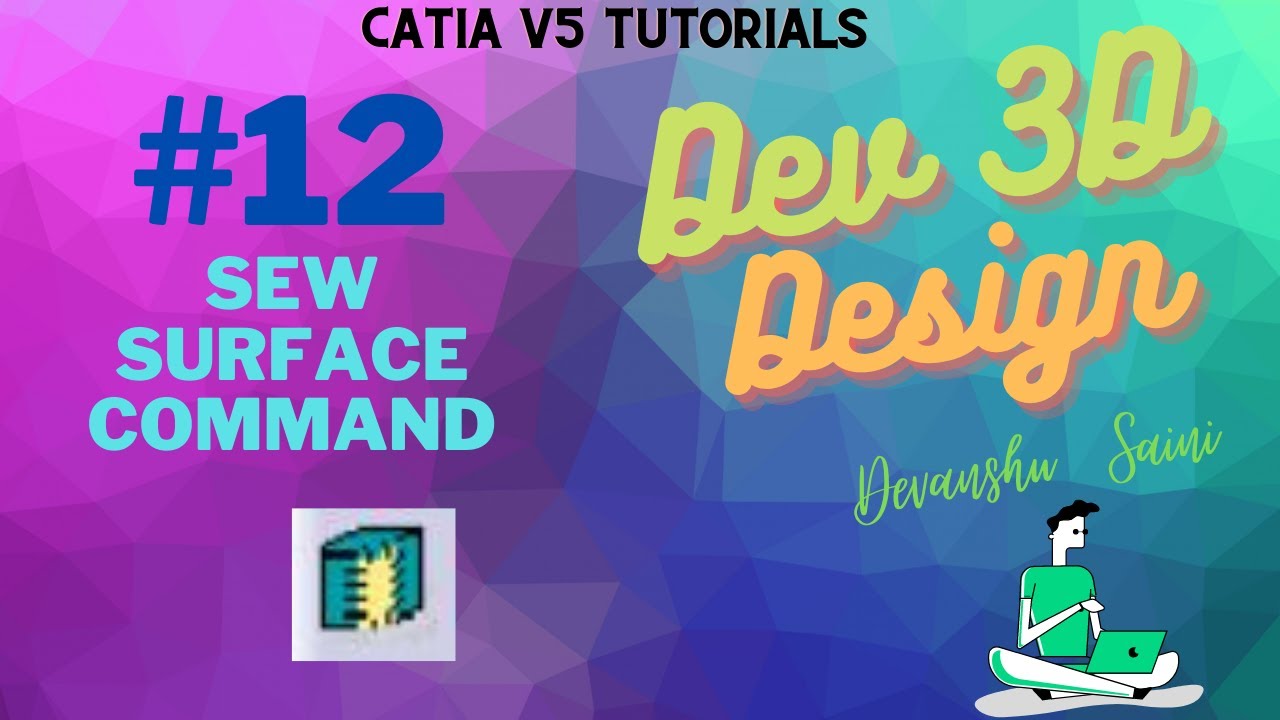 #12 | How to use Sew Surface command in CATIA v5 | Catia V5 Part Design ...