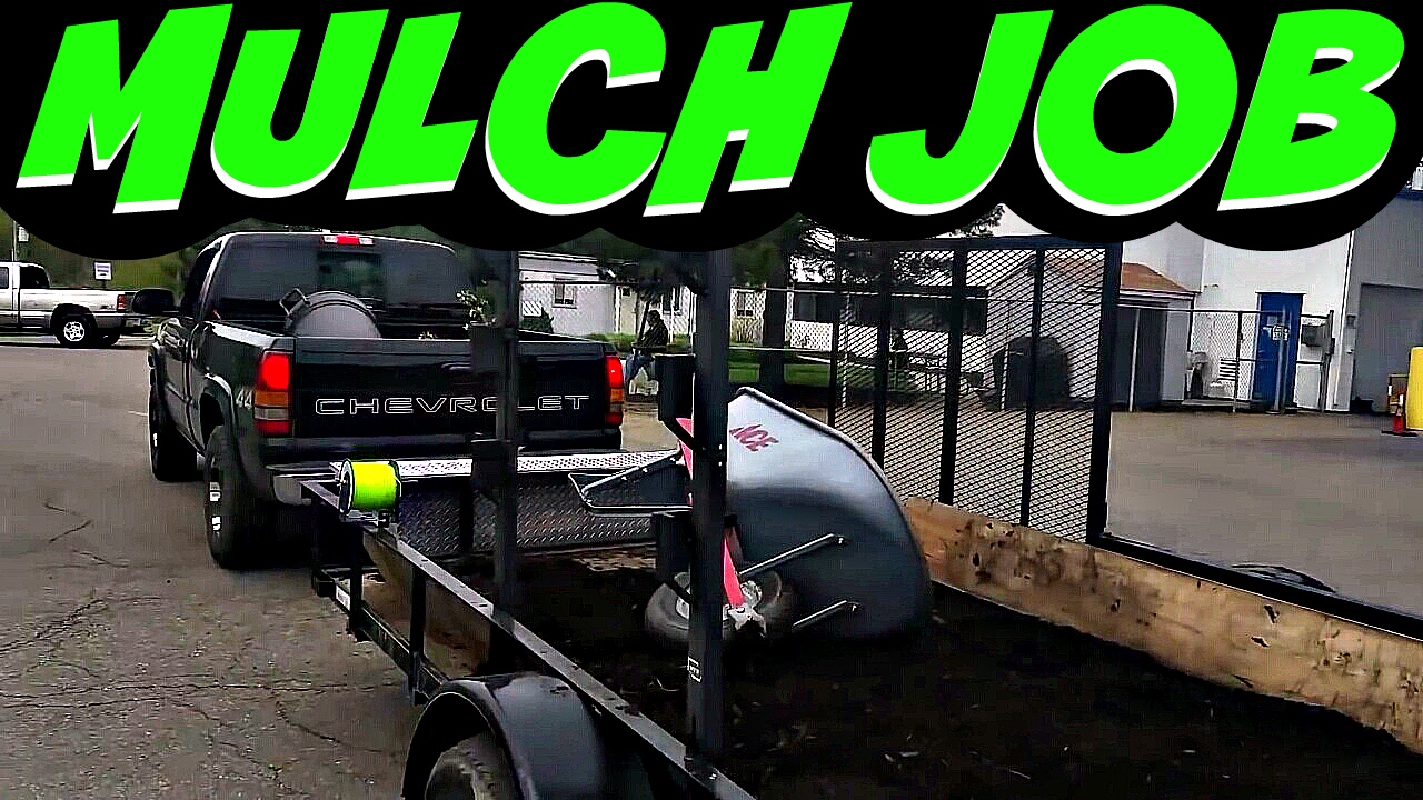 Lawn Care, Vlog #6 COMMERCIAL MULCH JOB - YouTube