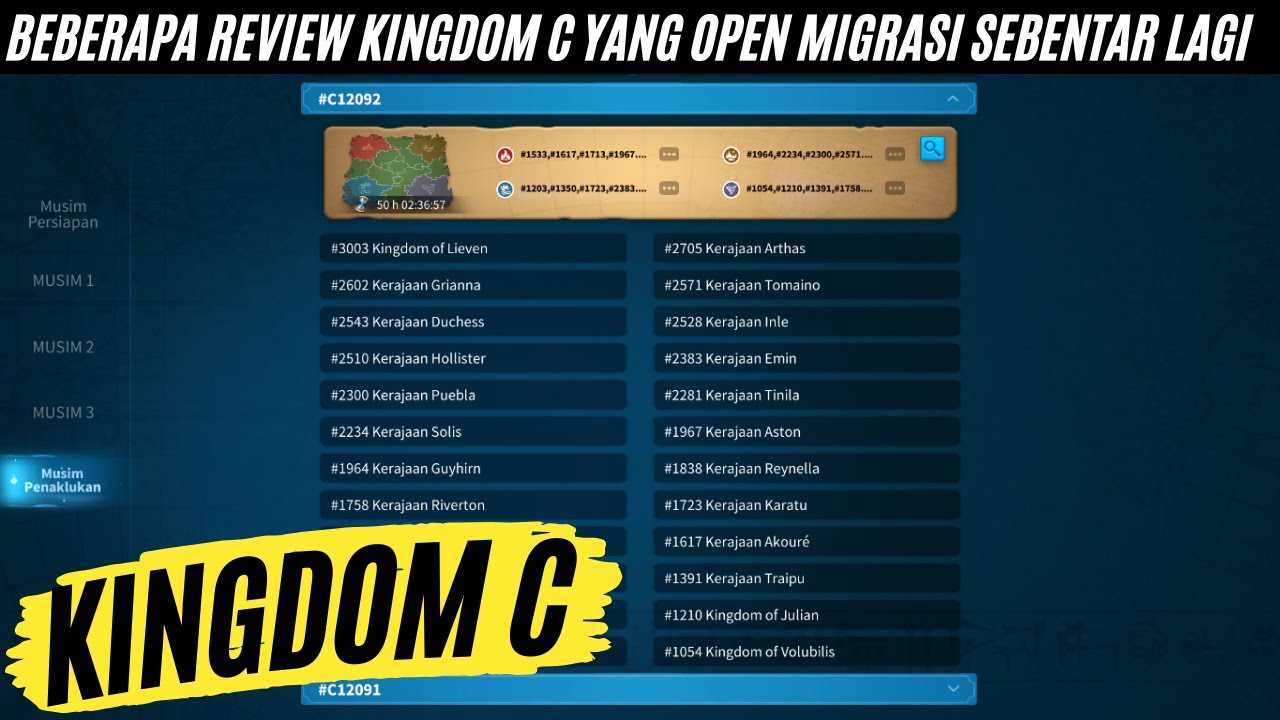 REVIEW 2 KINGDOM KELAS C DARI YG WIN KVK SAMPAI YANG KALAH KVK - YouTube