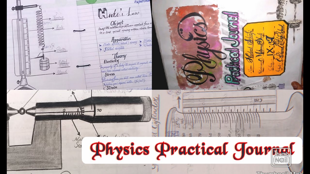 Physics Practical Journal | Class 9 and 10 | project file cover design ...