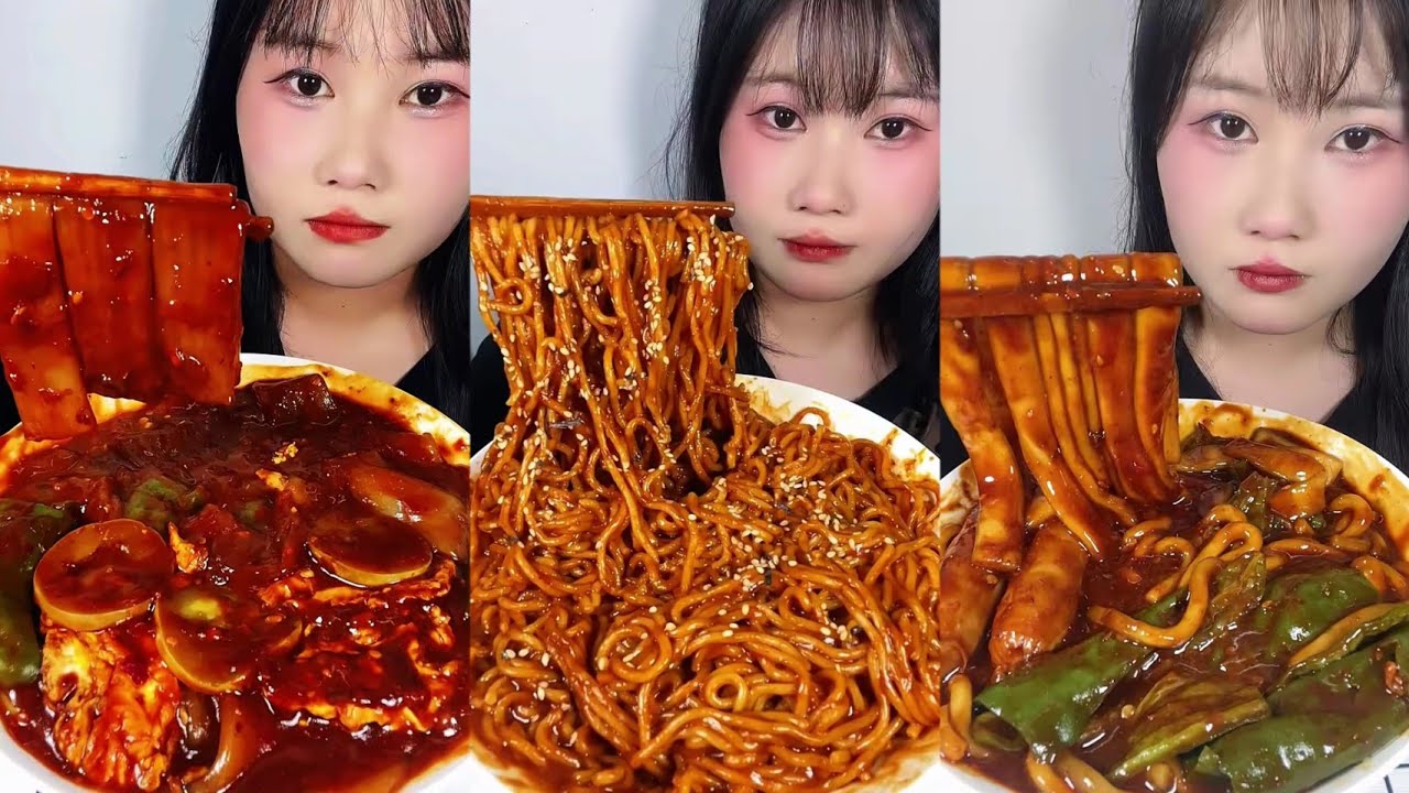 ASMR MUKBANG, Eating Food Noodles Soup Spicist Flavors Yummy Yummy ...