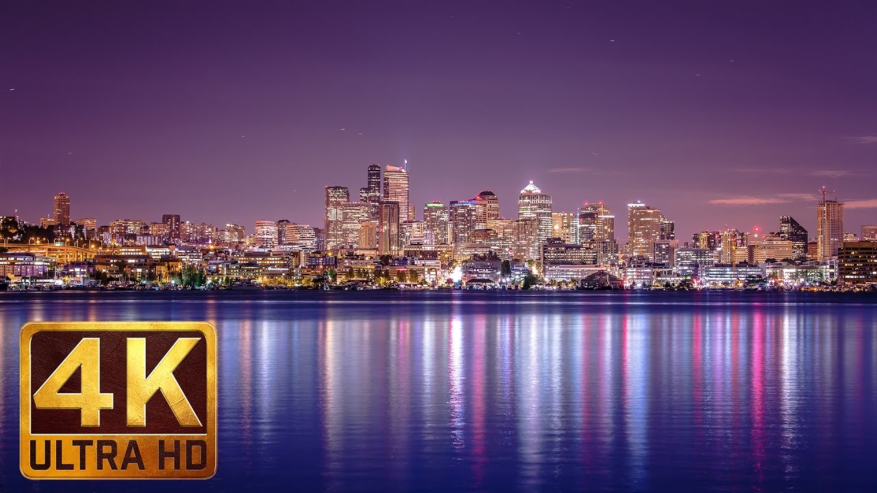 Wonderful Views of Seattle's Downtown in 4K - City Sounds White Noise ...
