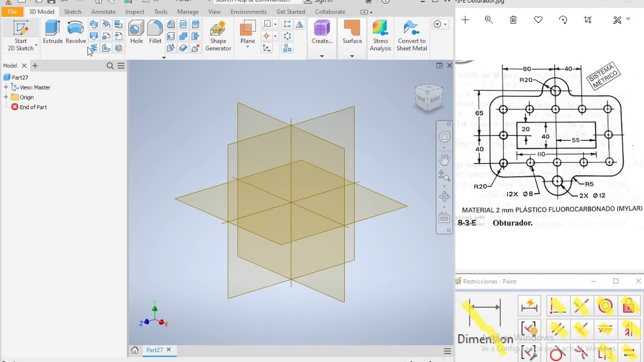 Tutorial Inventor 2020 Restricciones Constrains Lo Más Básico 2 De 2 Youtube