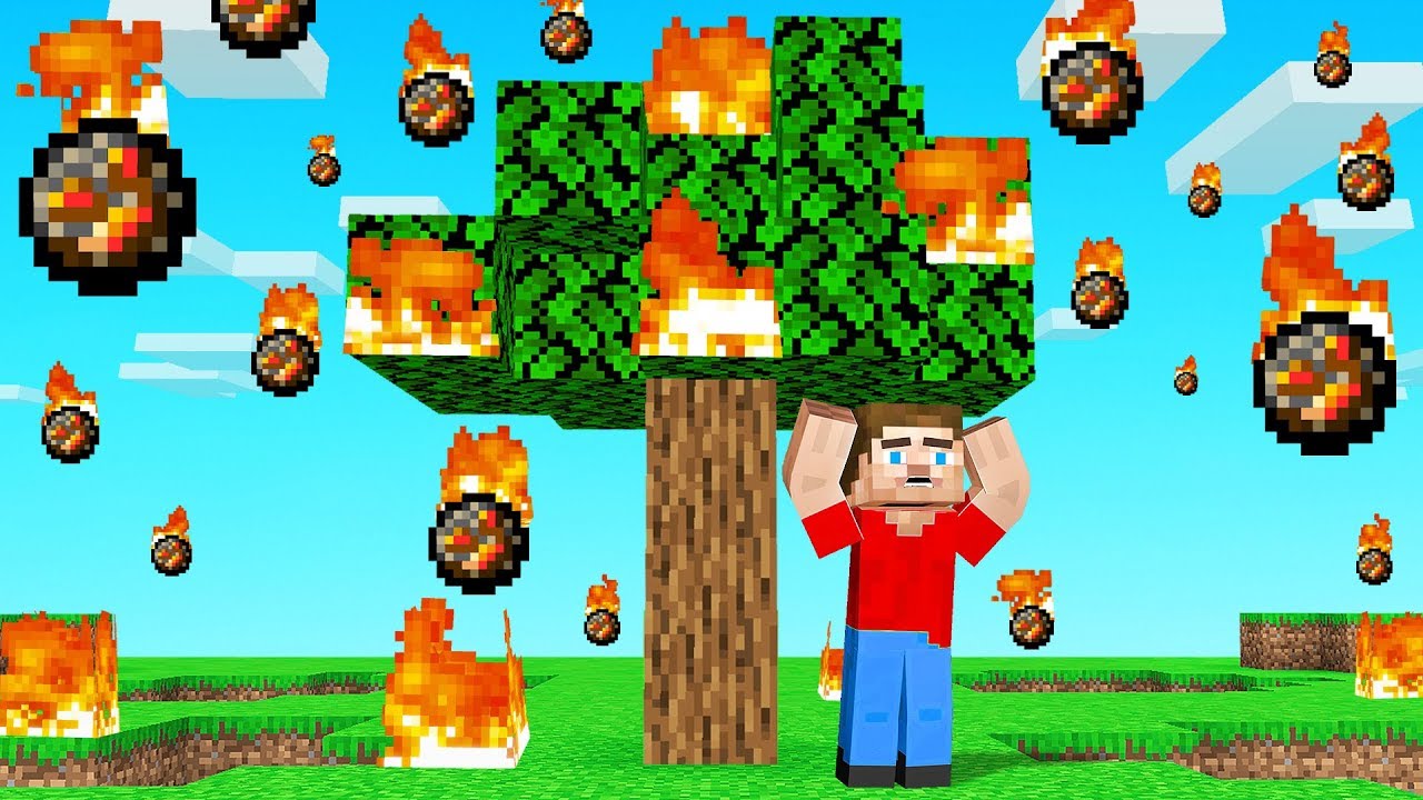 MINECRAFT But It's RAINING FIREBALLS! (help) - YouTube