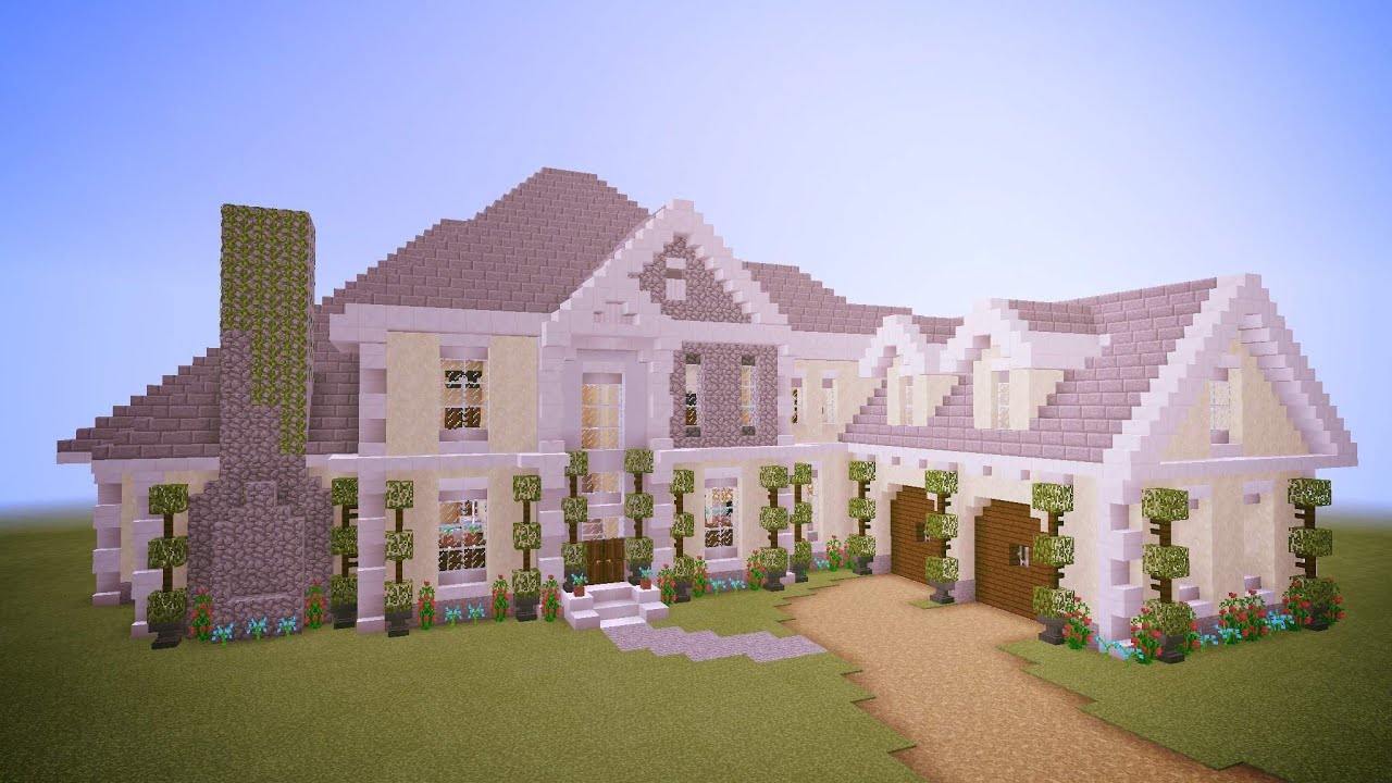 I made a minecraft mansion (with furniture mod) - YouTube