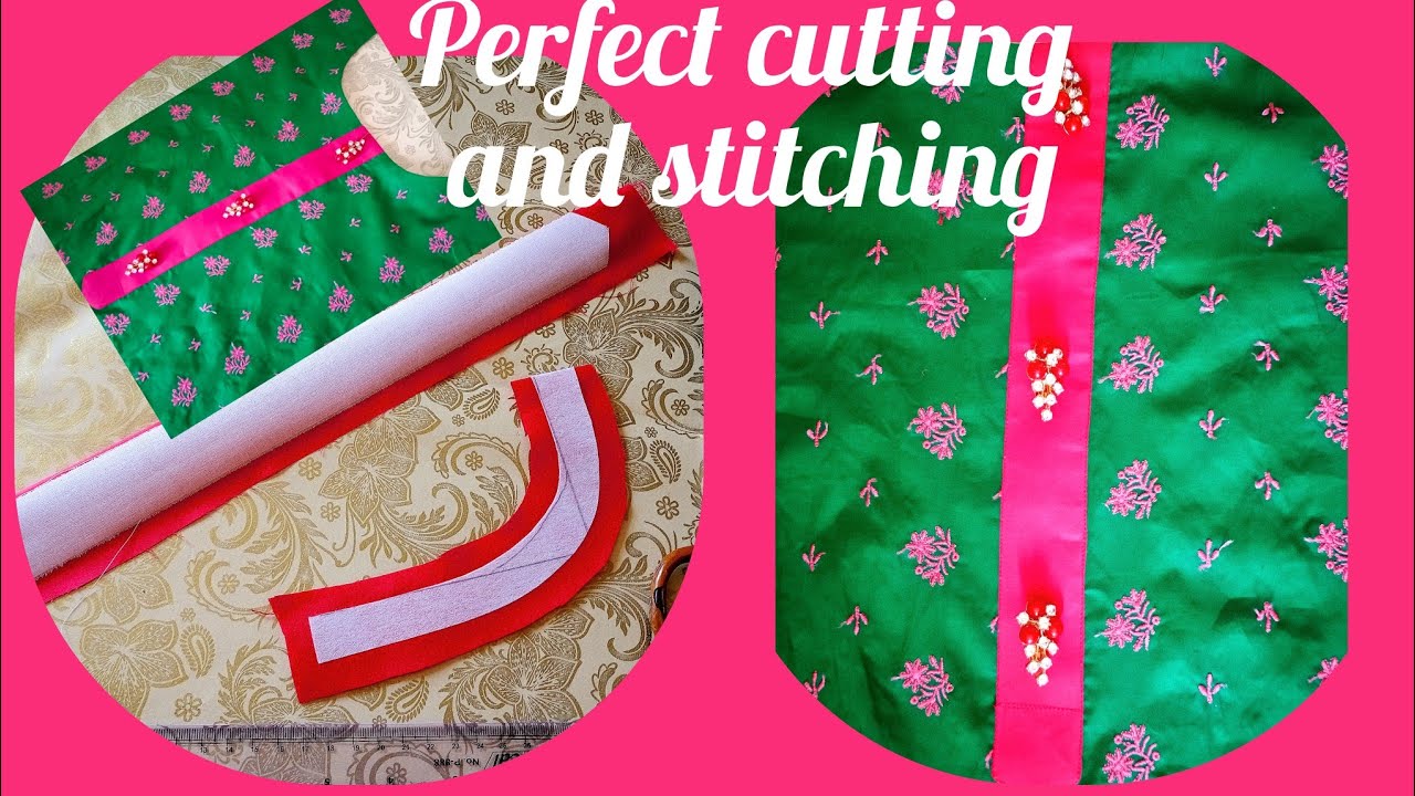 Perfect & Easiest Round Neck & Placket Cutting & Stitching/ Button ...