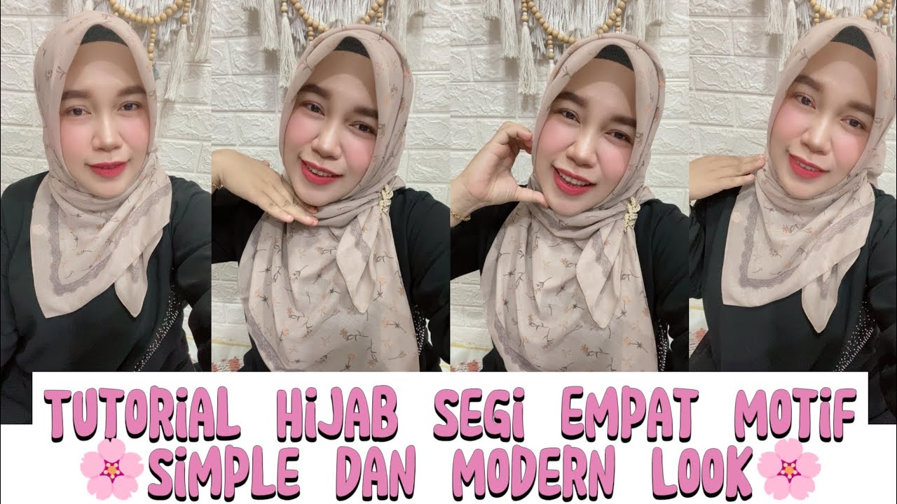 #Tutorial Hijab Segi Empat Motif Simple Dan Modern Look #viral # ...