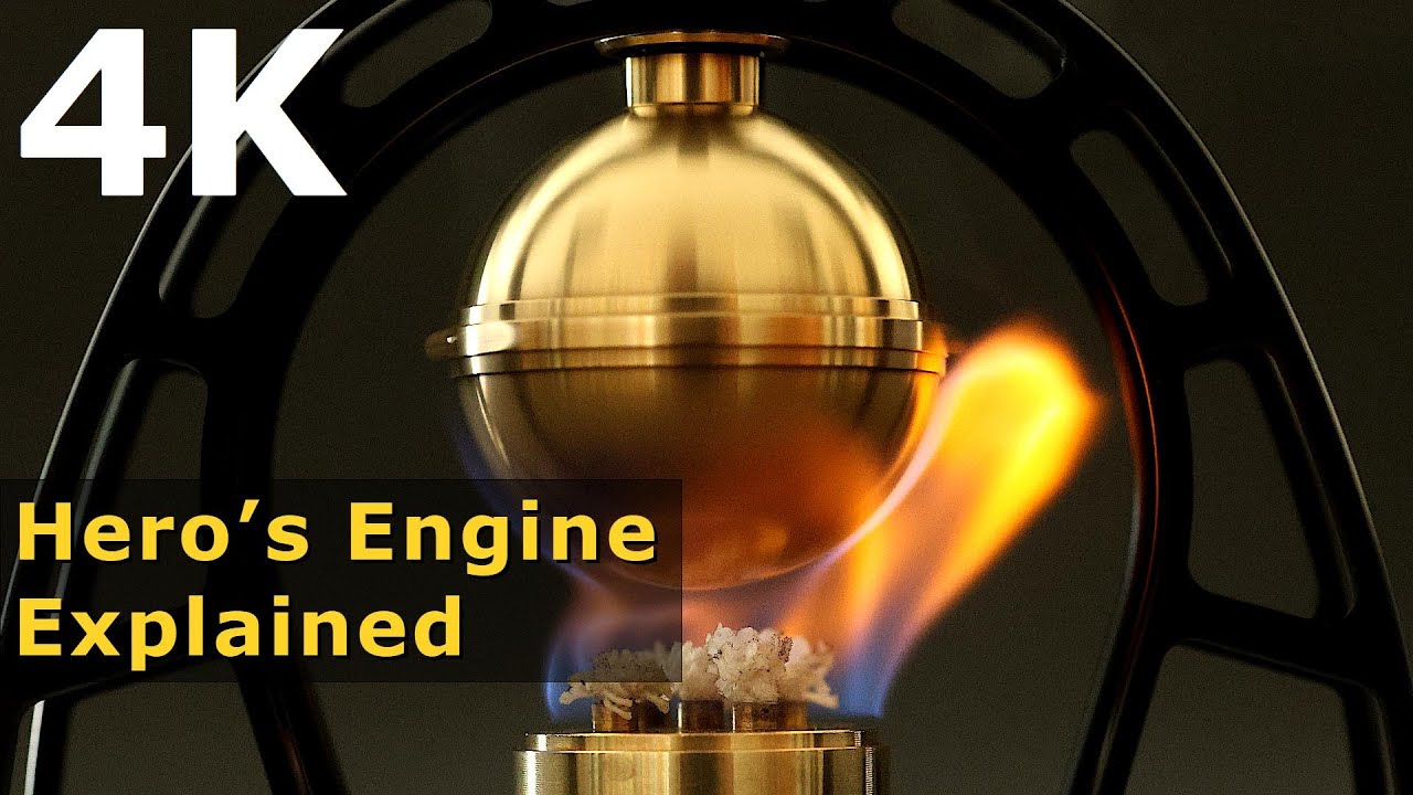 4K | Hero's Engine Explained (Aeolipile, Ancient Steam Turbine) | Live ...