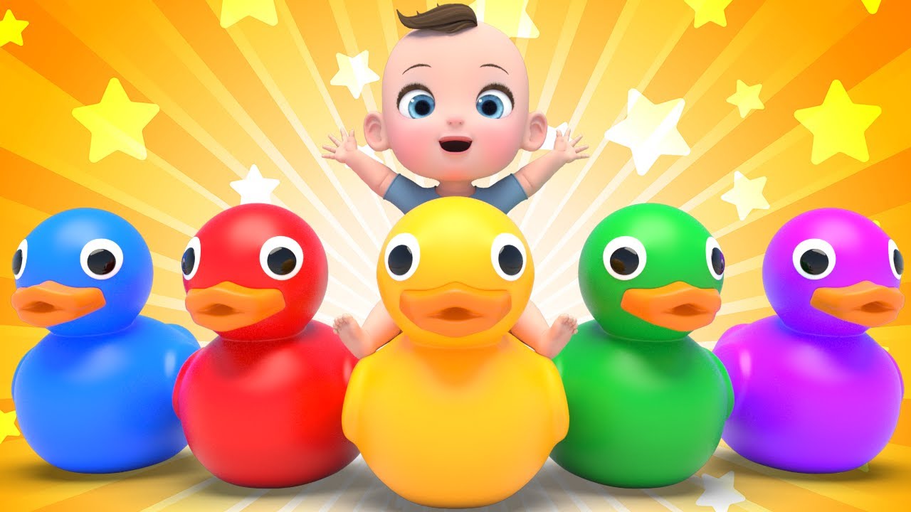 Five Little Ducks in The Water! | Nursery Rhymes Color Song Playground ...