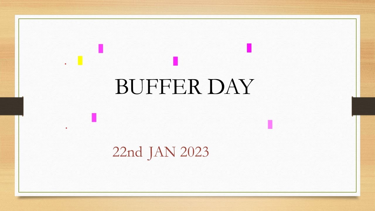 22 JAN 2023 | BUFFER DAY - YouTube