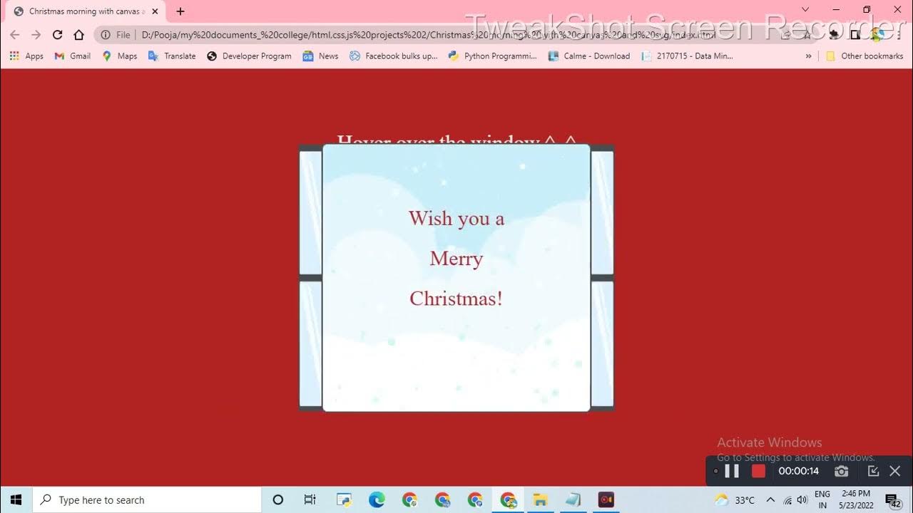 Christmas morning | HTML, CSS, JS projects | Study easier by Pooja Patel | Coding for beginners ...