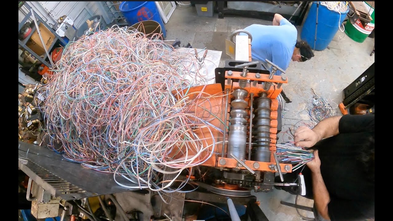 2 Wire Strippers Shred Massive Pile of Spaghetti Wire & Romex - YouTube