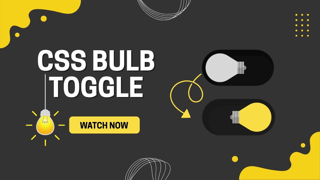 👉 Pure CSS Bulb Toggle Switch | Unique Lever Toggle Button Animation ...