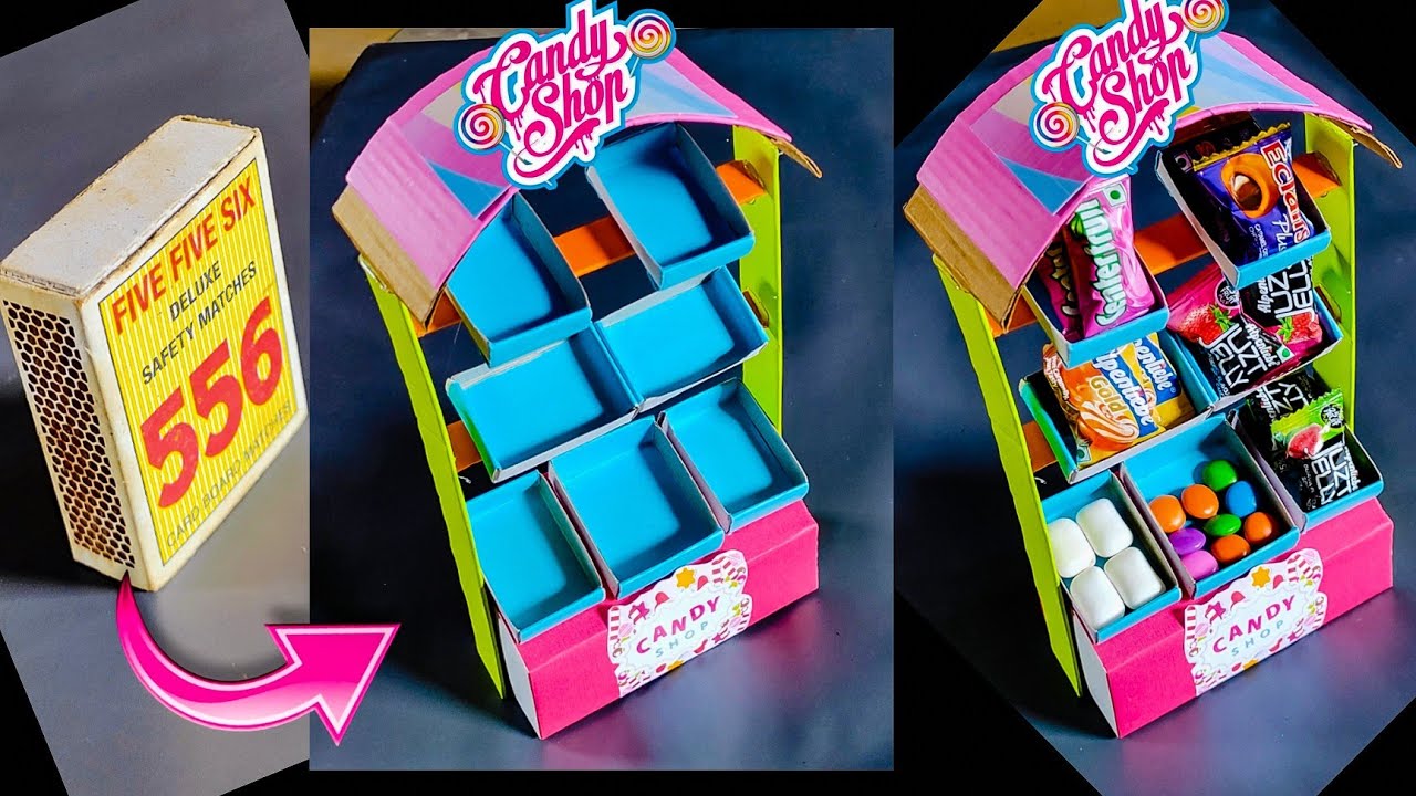 How to make miniature candy shop from matchbox | matchbox crafts | diy ...