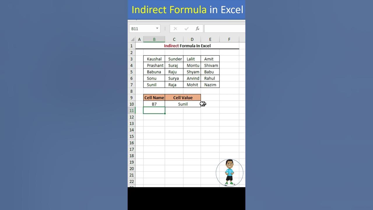 Indirect Formula In Excel Excel Exceltips Shorts Exceltutorial Msexcel Microsoftexcel