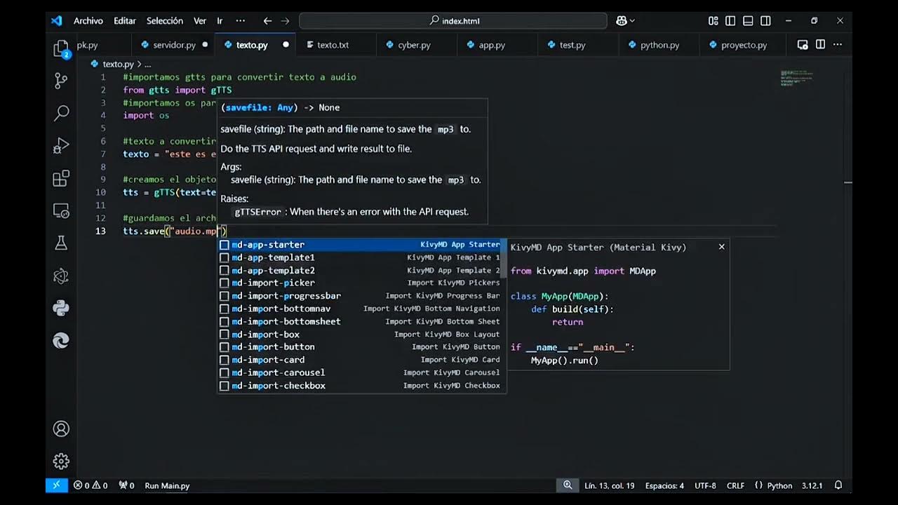Convertir texto a audio usando gtts-python - YouTube
