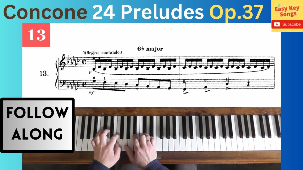G.Concone. 24 Preludes Op.37 in all keys. Prelude No13 in G Flat Major ...