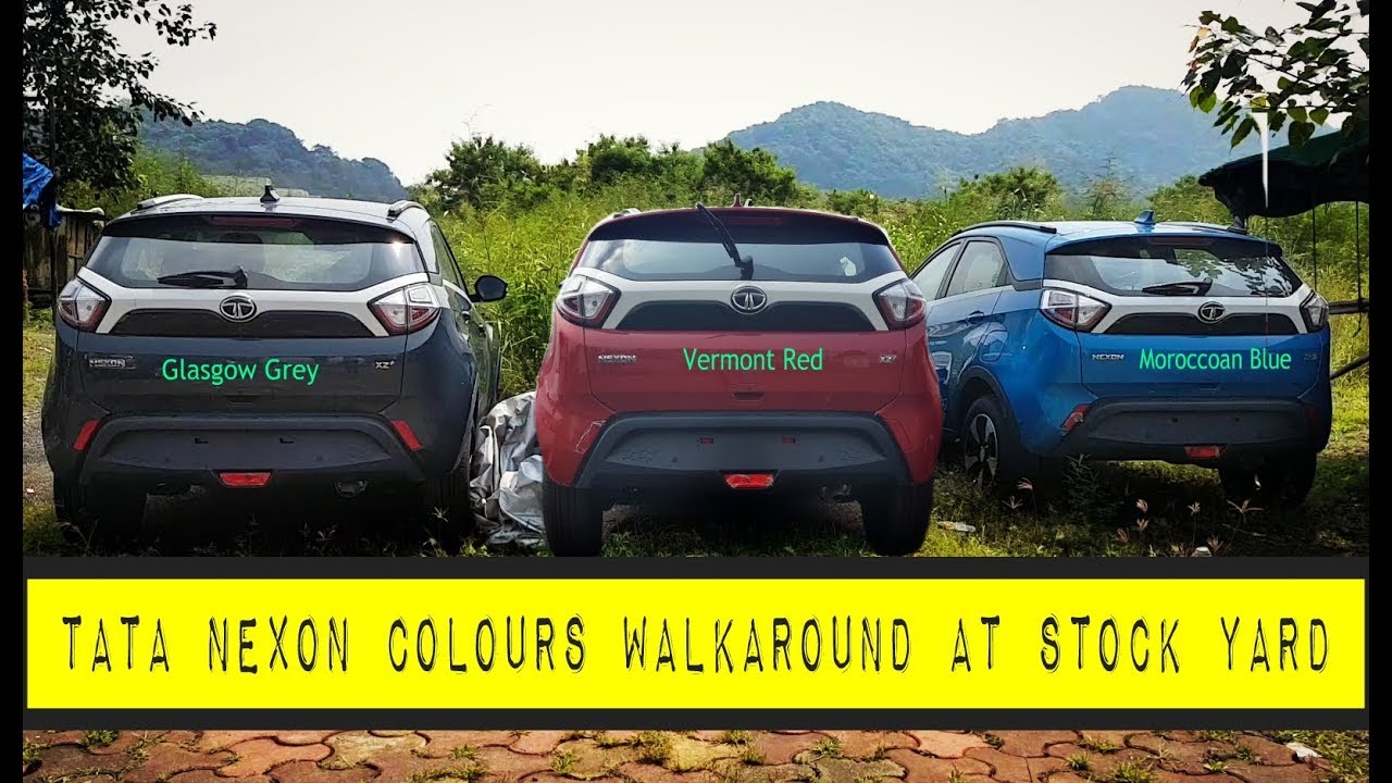 TATA NEXON COLOURS STOCKYARD WALKAROUND | GLASGOW GREY| NEXON VERMONT ...