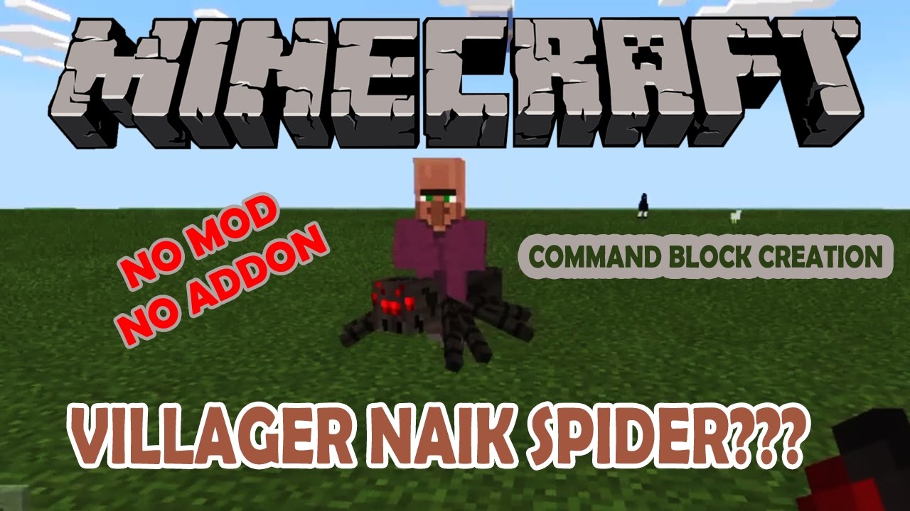 CARA MEMBUAT VILLAGER NAIK SPIDER NO MOD!!! - MINECRAFT POCKET EDITION ...