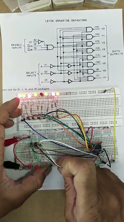 74LS138 3 to 8 Line Decoder Practical - YouTube