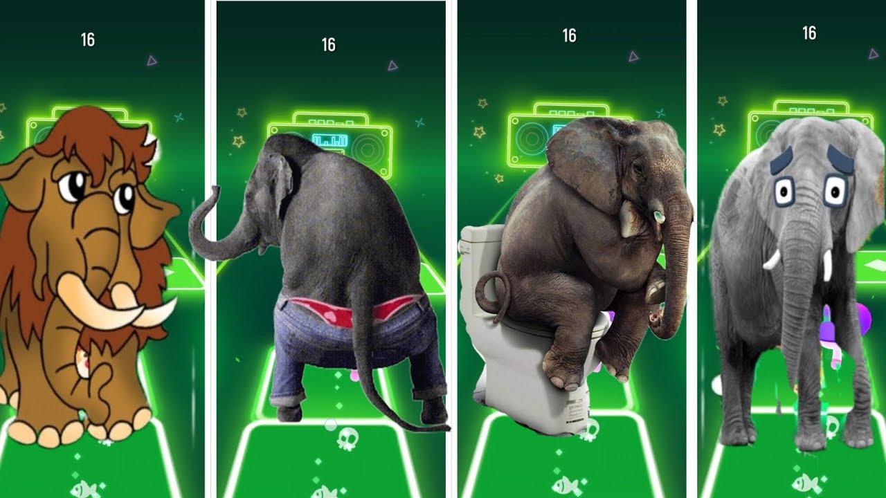 Tiles Hop - Elephant 🆚 Mammoth 🆚 Funny Elephant 🆚 Elephant 🎶 Tiles Hop ...