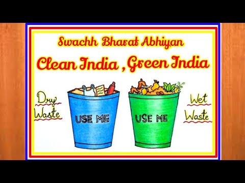 Swachh Bharat Abhiyan Drawing || Clean India Poster Drawing Easy steps ...