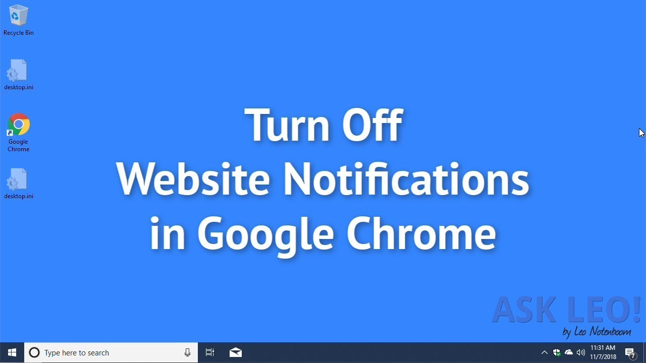 Turn Off Website Notifications in Google Chrome - YouTube